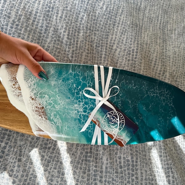 Live Edge Bath Board With Ocean Waves, Black Walnut Wood - Etsy