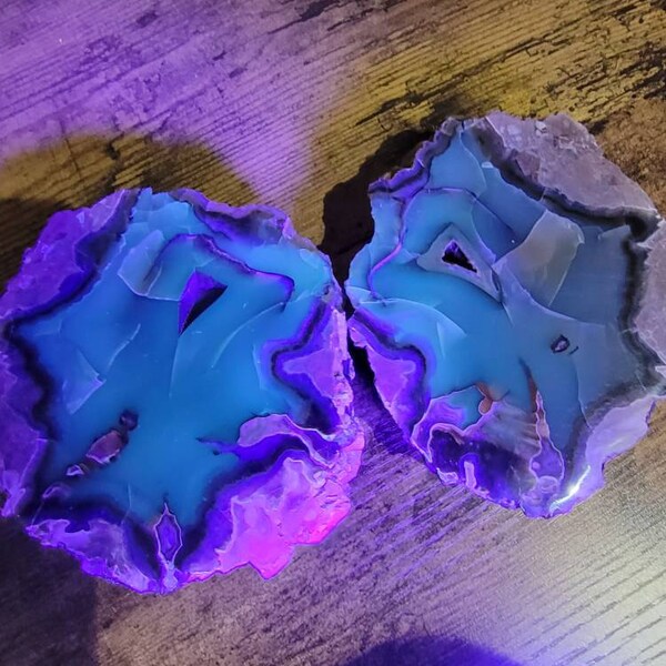 Blue and Green Banded Thunderegg Agate, Crystal Thunderegg Achat ...