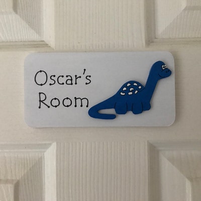 Dinosaur Personalised Childs Door Sign Plaque Cute Dino Ideal Gift - Etsy