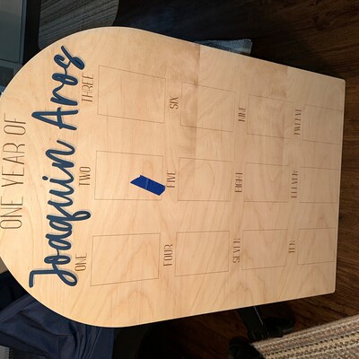 One Year of Photo Board, Wood Photo Board, Milestone Board, 1st ...