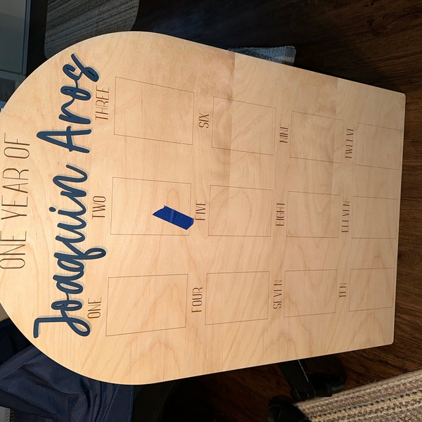 One Year of Photo Board, Wood Photo Board, Milestone Board, 1st ...