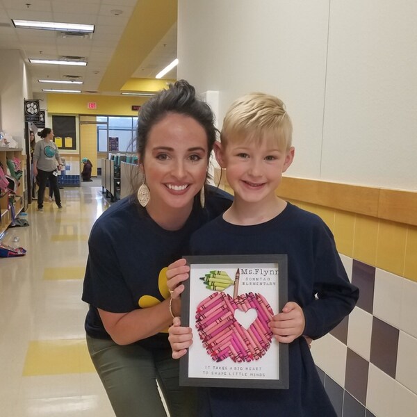 Crayon Apple Teacher Gift, Framed Crayon Personalized Apple, Heart ...