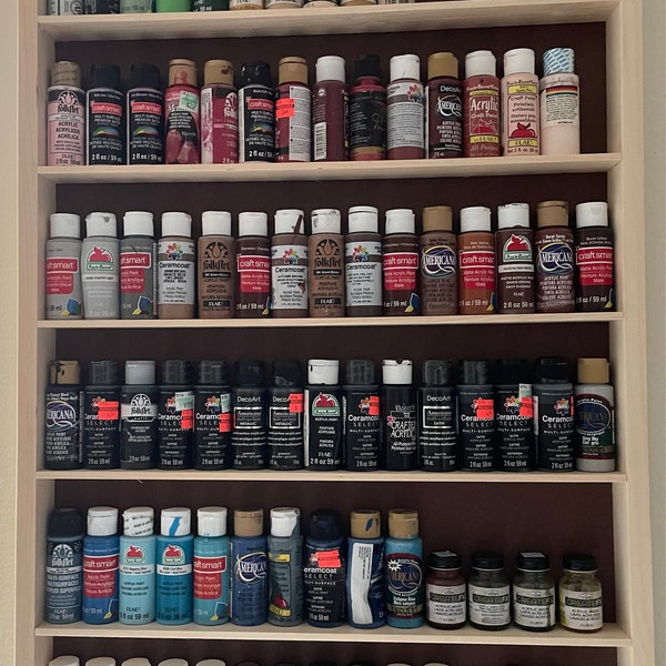 Large Paint / Display Shelf - Craft Paint Spacing - Etsy