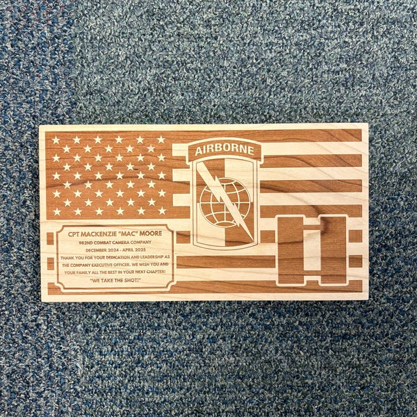 Custom Military Flag Plaque - Personalized Wood Flag With Engraved ...