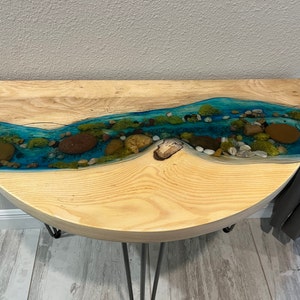 Epoxy Console Table Entryway Table Epoxy Wood Side Table - Etsy