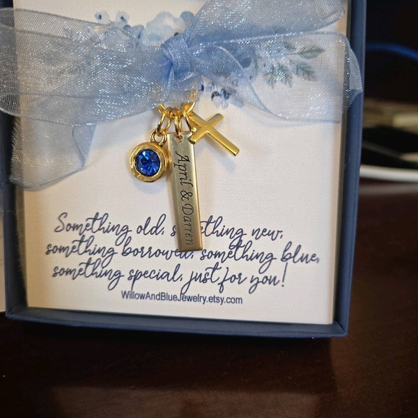 Engraved Bride Gift From Mom Friend, Something Blue for Bride ...