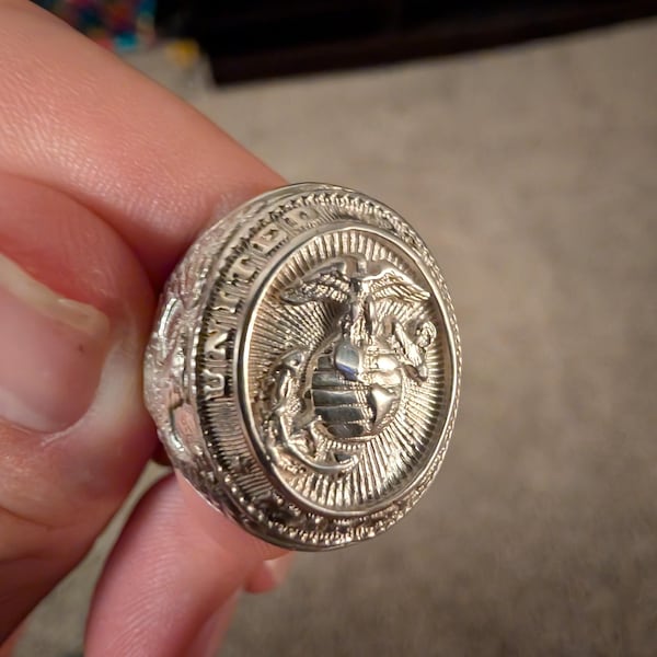 Catholic Raphael Angel Sacred Heart Ring 925 Sterling Silver 25 Grams ...