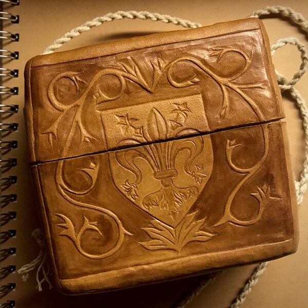 Black Leather Medieval Scroll Case With Dogs - Etsy