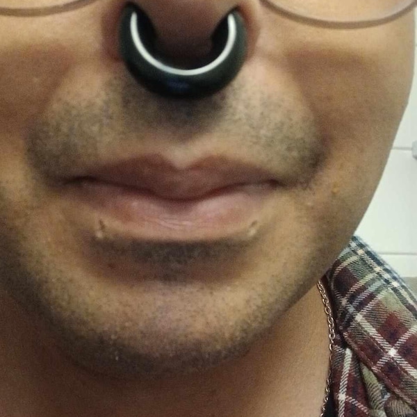 Custom Made | Delrin Bar Closure Ring | Large Gauge Septum Ring ...