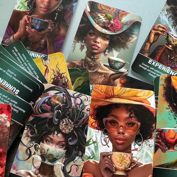 Tea Leaf Oracle Card Deck With Guidebook | 51 Tarot-sized Cards ...