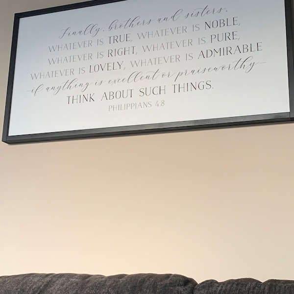 Philippians 4:8 Sign | Finally Brothers Scripture Sign | Whatever is ...