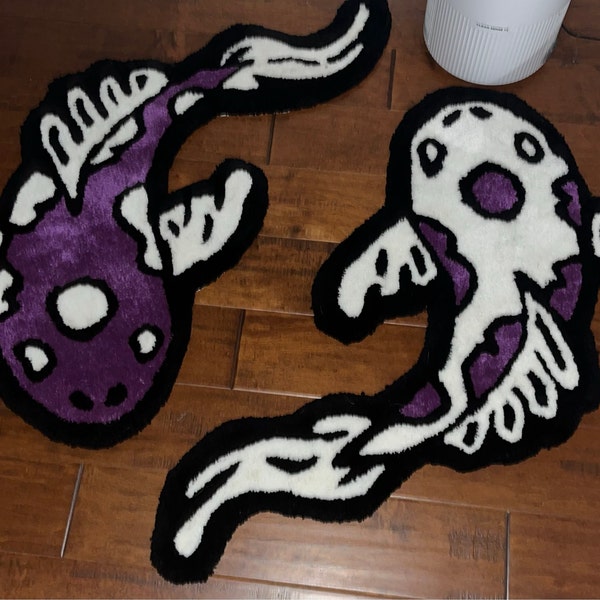 Purple Sleepy Tufted Rug Game Character Cute Rug Handmade Fluffy Rug - Etsy