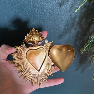 Sacred Heart Milagro Heart Antique Gold Heart Box Catholic - Etsy
