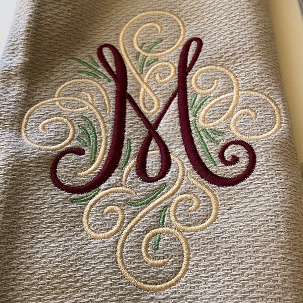 Adorn Monogram Machine Embroidery Font - 5″ 6″ - Formats: Bx Dst Exp ...