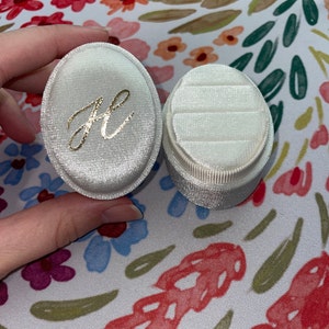 THREE SLOT Ring Box, Three Slot Velvet Ring Box, Three Slot Wedding ...