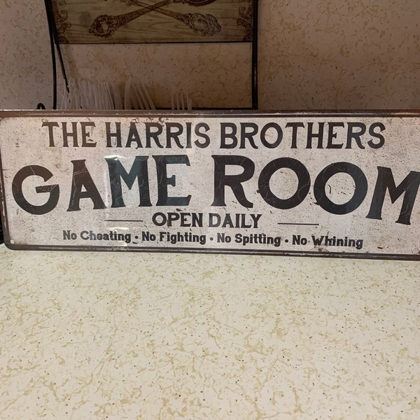 Personalized Game Room Sign Rec Room Sign Card Room Pool Billiards Room ...