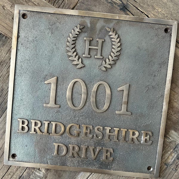 Bronze Home Name Plaque – Personalized Outdoor Sign - Address Plaques ...