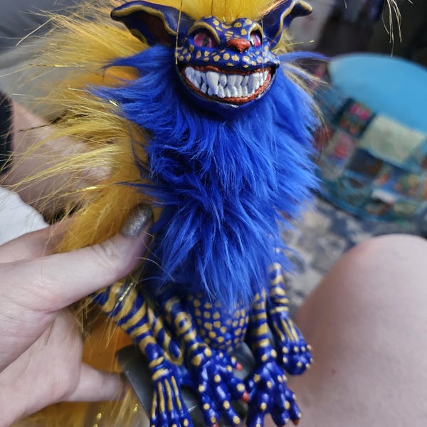 LARGE AVIAN: Raven/crow Woodbaby,handmade Shoulder-sitting Puppet ...