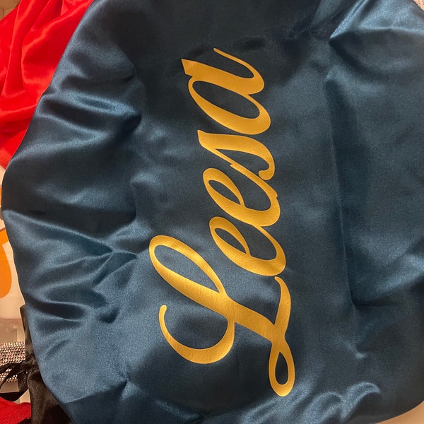 Personalized Reversible & Adjustable Satin Bonnets | Custom Name ...