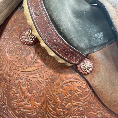 Rose Gold Saddle Concho Set Copper Round Berry Concho Saddle Set Rose ...