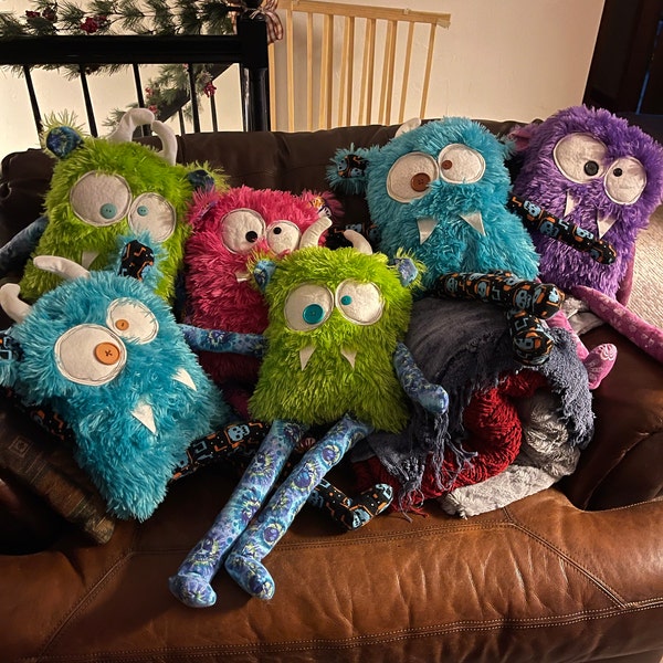 Minky Monster Doll PDF E-pattern Raggedy Folk Art Cloth Pattern Fast ...