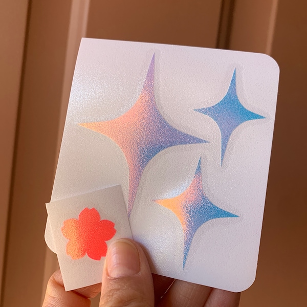 Simple Holographic Sparkle Vinyl Decal | Kawaii Stars Holo Vinyl Decal ...