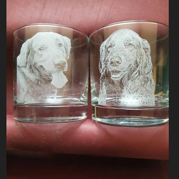 Rocks Glass, Photograph on Glass, Custom Glasses, Pet Photo, Dog Lover ...