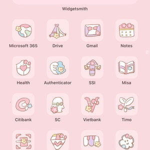 100 Cute Kawaii Bunny Ios Icons Pack, iPhone Theme, App Cover, Icons ...