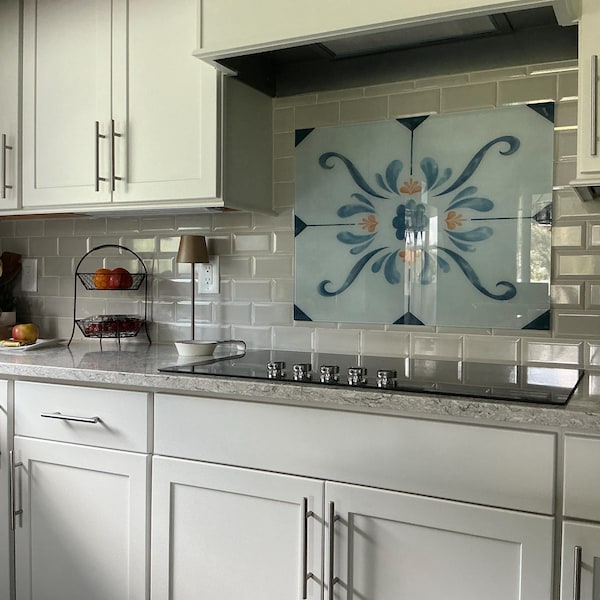 Giant Shells Print Kitchen Backsplash, Tempered Glass Print, Custom ...