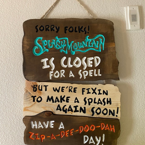 Splash Mountain is Closed Sign - Etsy