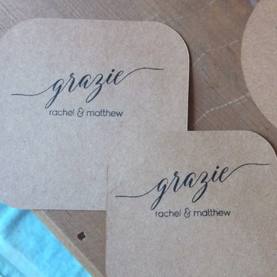 Grazie Rubber Stamp Grazie Favor Stamp, DIY Wedding Stamp, Grazie ...