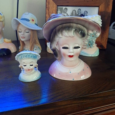 RARE Vintage 10 INARCO Lady Head Vase - Etsy