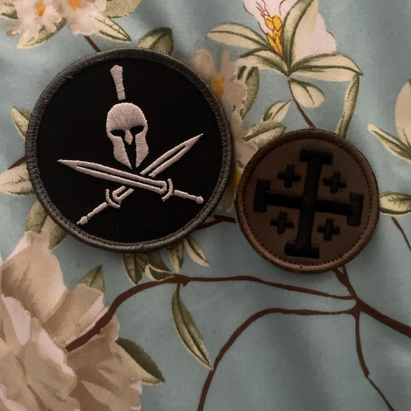 Black Cross of Saint James on the Dark Olive Shield - Embroidered Patch ...