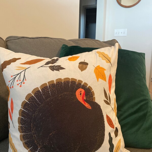 Primitive Turkey Pillow Cover | Thanksgiving Decor | Farmhouse Pillows ...