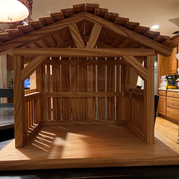 Oak Stable for Nativity Scene, Handmade Stable, Manger, Christmas - Etsy