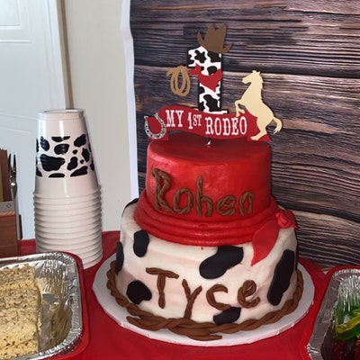 Our First Rodeo Birthday. Our First Rodeo Cake Topper. Cowboy - Etsy