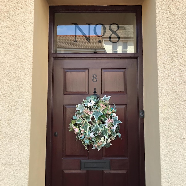 Premium Elegant Fanlight Door Numbers Etched Glass House Numbers ...
