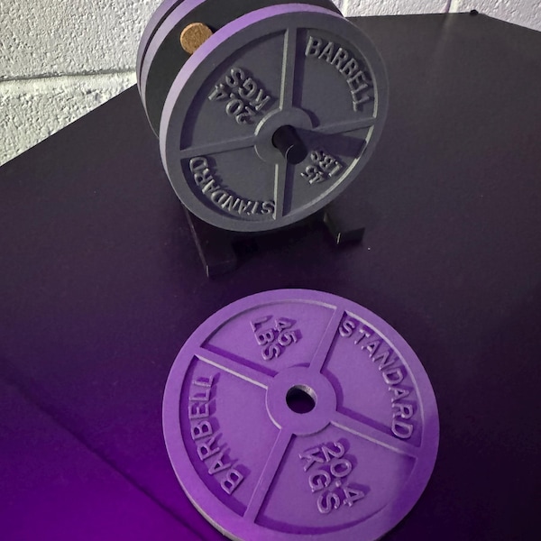 Weight Plate Coaster Set With Rack | Non-slip Coasters, Gym Gift for ...