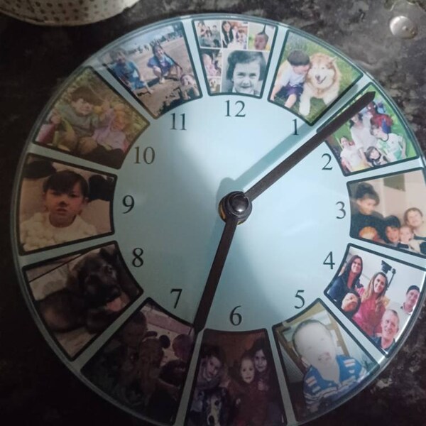 Personalised Photos Wall Clock, Custom Family Photo Printed Clock for ...