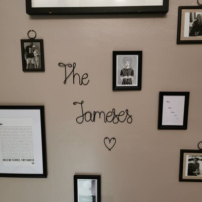 Wire Family Name Sign, Family Name Wall Artwire Typography, Wire Art ...