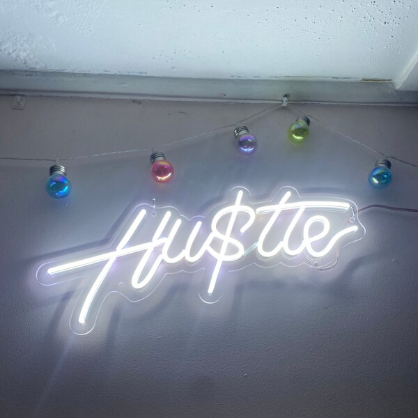 Hustle Neon Sign, Custom Neon Signs, Neon Lights, Led Neon Sign, Neon ...