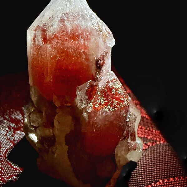 RARE Gorgeous Black Riebeckite Included Quartz Double Point With ...