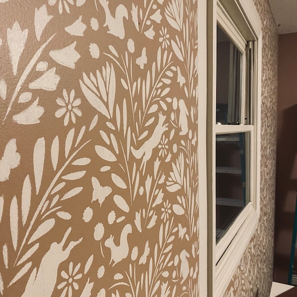 Forest Pattern Wall Stencil, Floral Wall Stencils for Painting ...