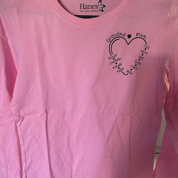 Heart With Grandchildren Names SVG// Multiple Grandmother Names and 2 ...