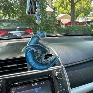 Bronze Crystal Ornate Tribal Rear View Mirror Car Charm Turquoise ...