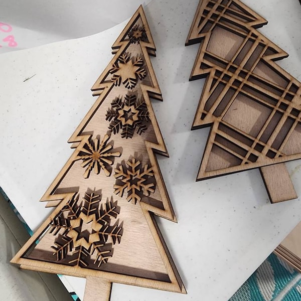 Christmas Tree Laser Cut File, Standing Christmas Tree Laser SVG ...