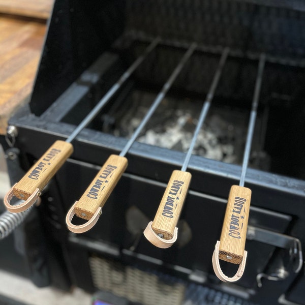 The Cowboy Spike - Vertical BBQ Skewer, Threaded Stainless Steel Plate ...