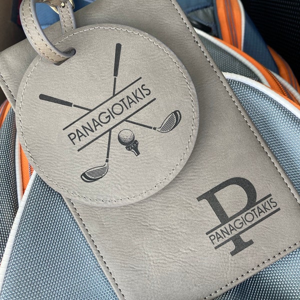 Golf Scorecard & Yardage Book Holder, Personalized Golf Gift, Mens ...