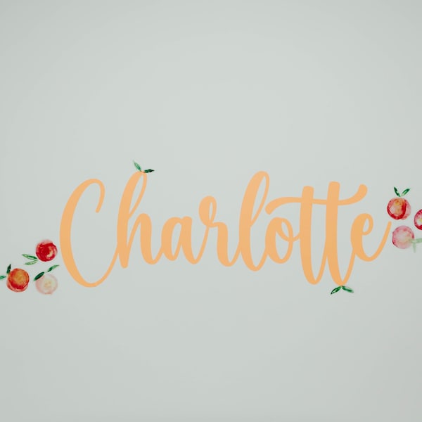 Girls Nursery Name Wall Decal - Personalized Girls Name Decal - Baby ...