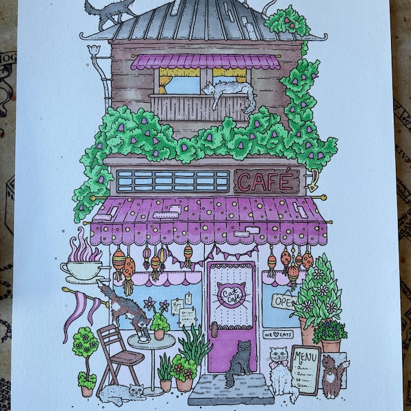 PDF Coloring Pages, Cute Shops, Set of 2 Pages - Etsy